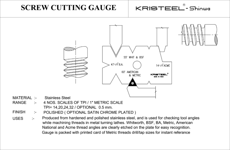 Screw Cutting Gauge [Model-1508] - Kristeel
